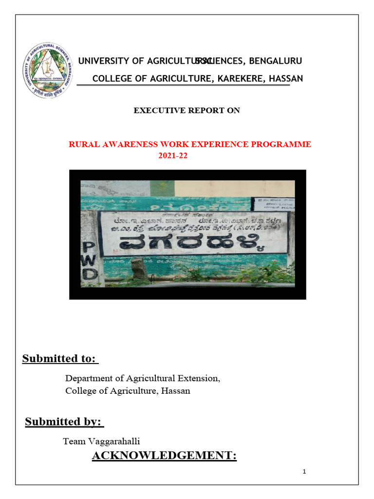 vaggarahalli final rawe report | PDF | Agriculture