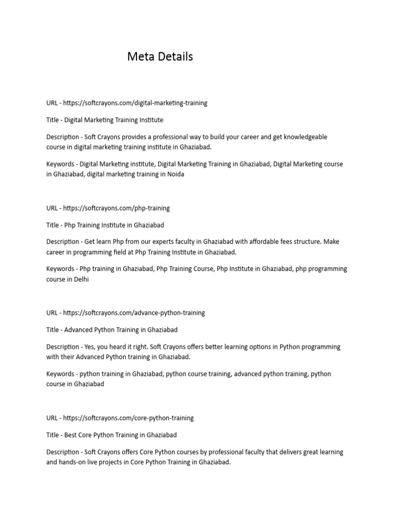 Soft Crayons Meta Details 1 | PDF | Machine Learning | Computer Programming