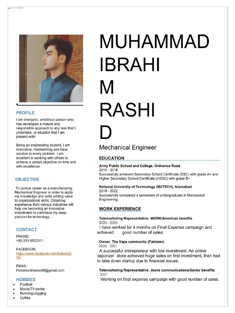 Muhammad Ibrahim Resume | PDF