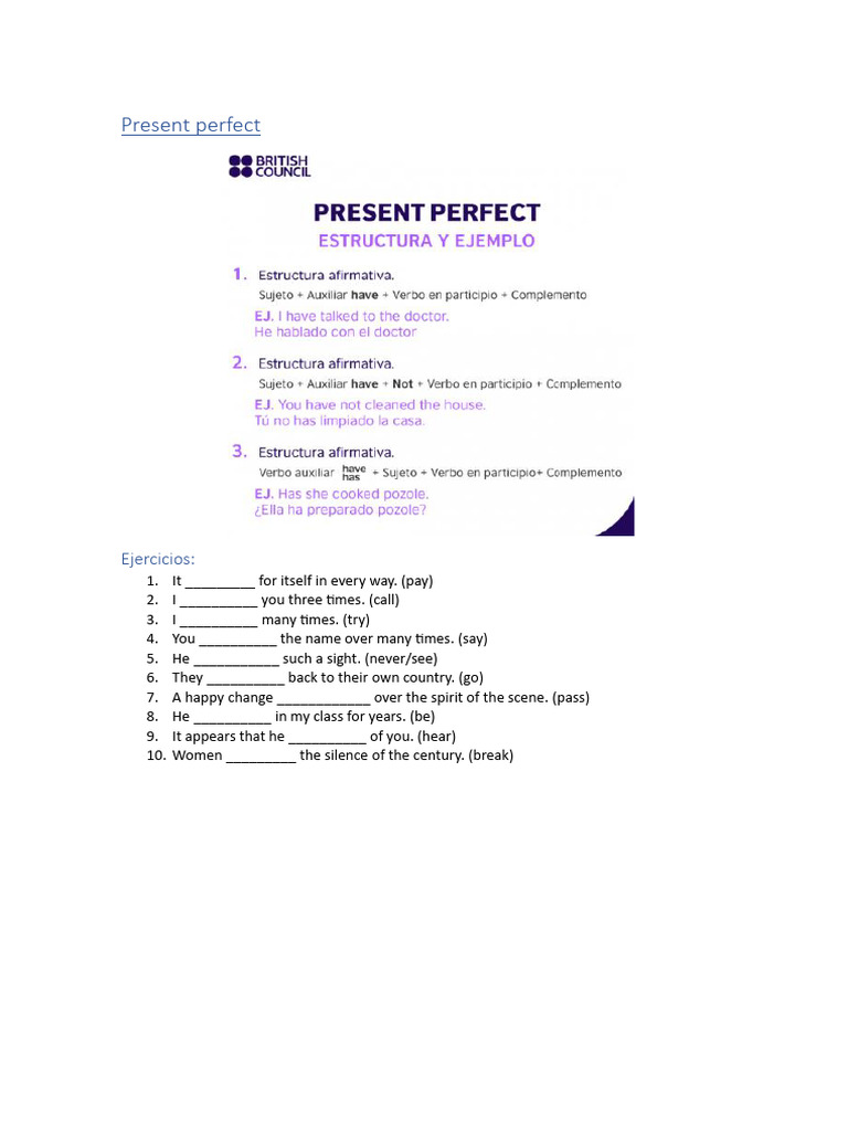 Present Perfect+take | PDF