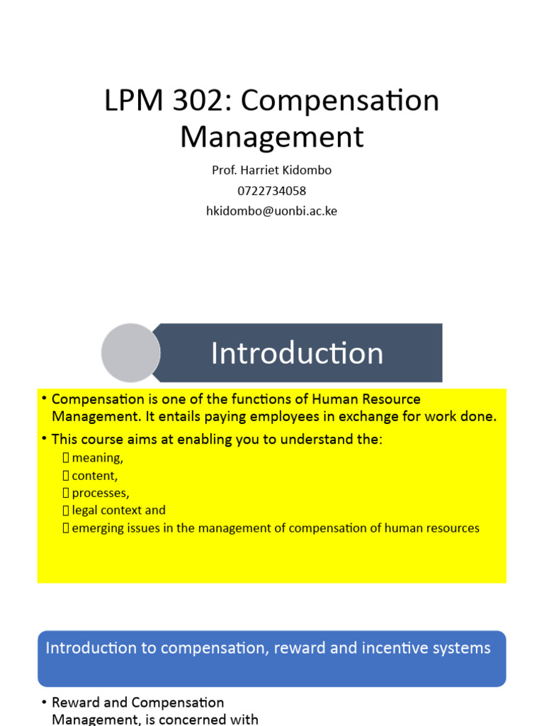 LPM 302 Compensation Management | PDF | Cost Of Living | Salary