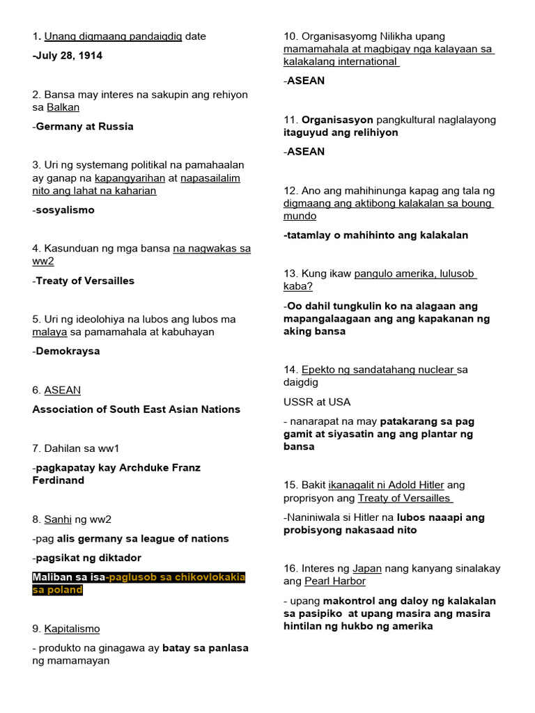 Araling Panlipunan Q4 Grade 8 | PDF