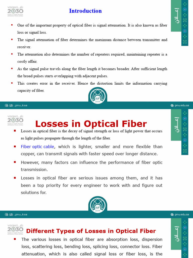 16.losses in Optical Fiber | PDF | Optical Fiber | Attenuation