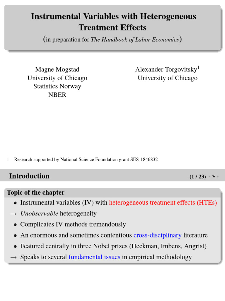 IV With Heterogenous Treatment Effects | PDF | Regression Analysis ...