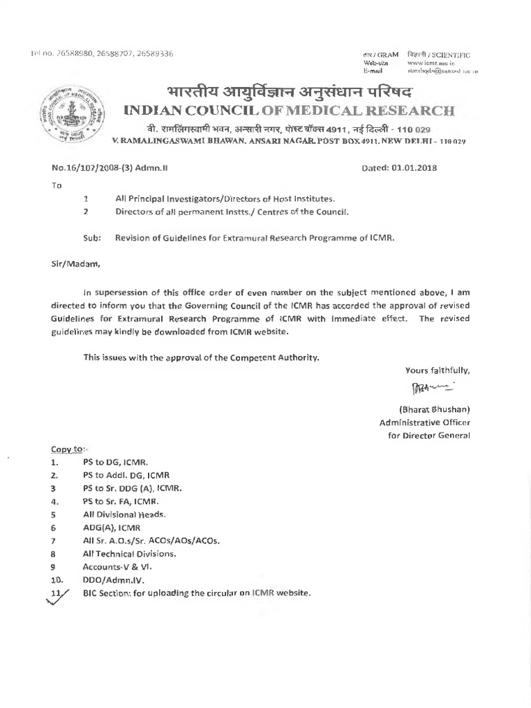 1.ICMR Guidelines Extramural Research Program | PDF | Medical And ...
