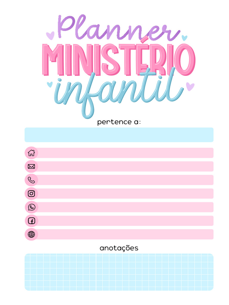 Planner Infantil 2025 para Imprimir | PDF