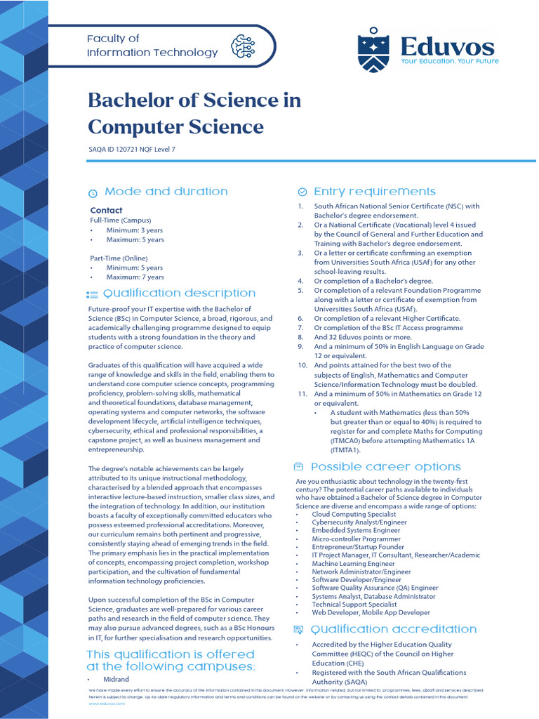 BSc in Computer Science Overview | PDF | Databases | Internet & Web