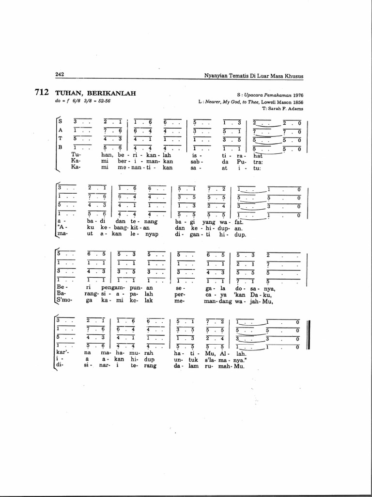 PS 712 - Tuhan, Berikanlah - Lowell Mason | PDF