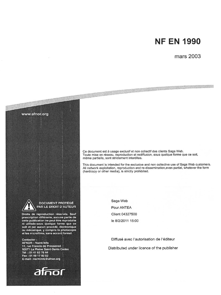 NF EN 1990-0 Eurocode 0 | PDF
