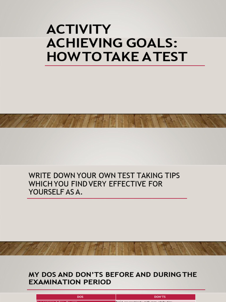 How To Take A Test Activity | PDF | Academic Integrity | Integrity