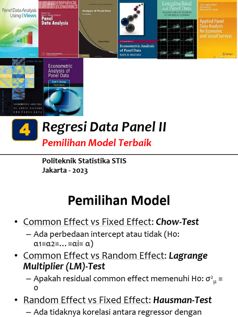 Pemilihan Model Regresi Data Panel | PDF | Metode & Bahan Ajar ...