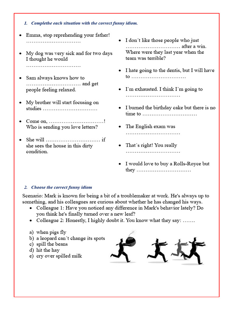 Funny Food Idioms - Junior1-2 | PDF