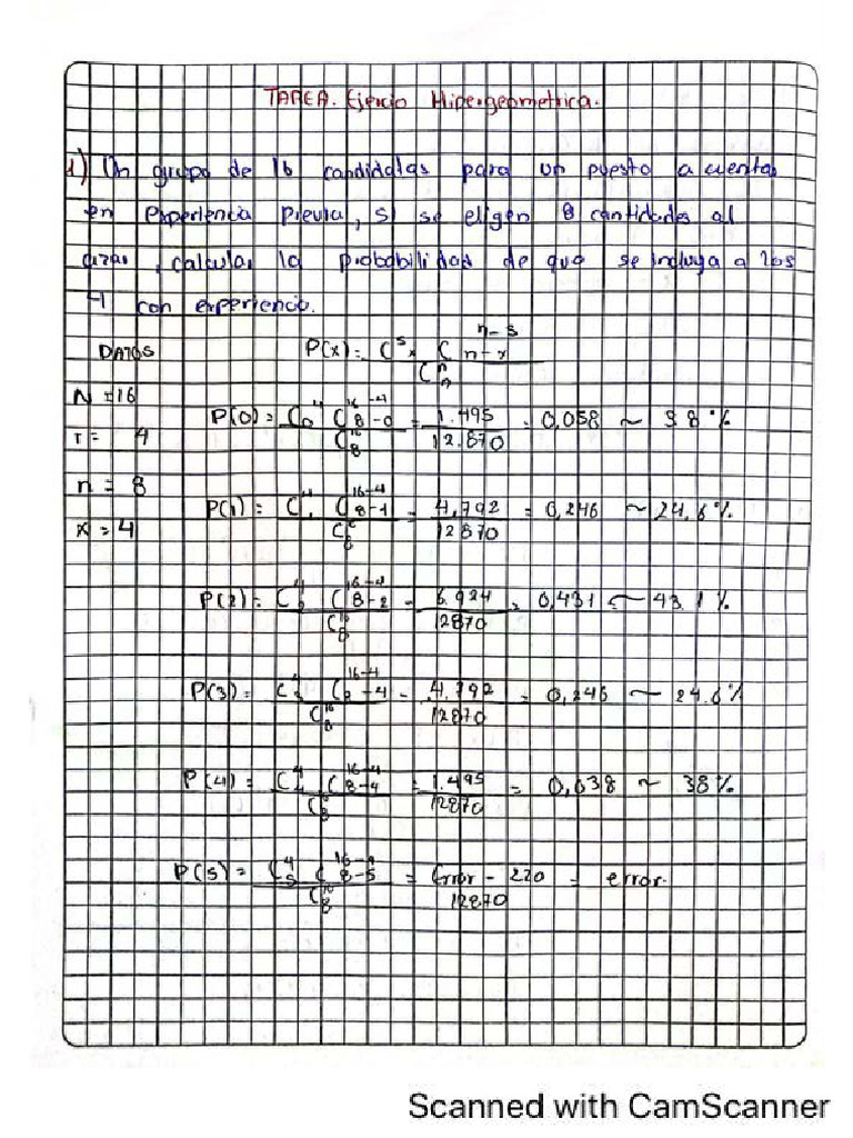 Tarea Hipergeometrica-Comprimido-Comprimido | PDF