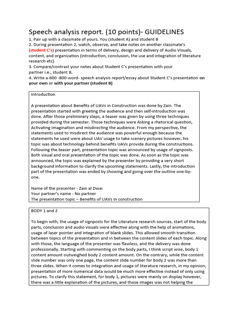 Speech Analysis Report 2023-2024 | PDF | Human Communication ...