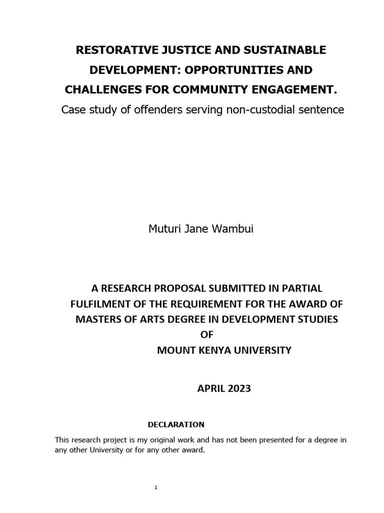 Restorative Justice in Community Engagement | PDF | Restorative Justice ...