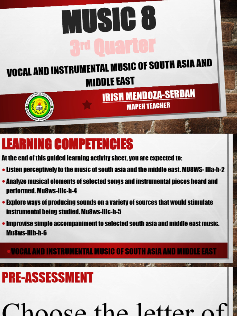 Quarter 3 Music Lesson 1 Week 1 | PDF | Musical Instruments ...