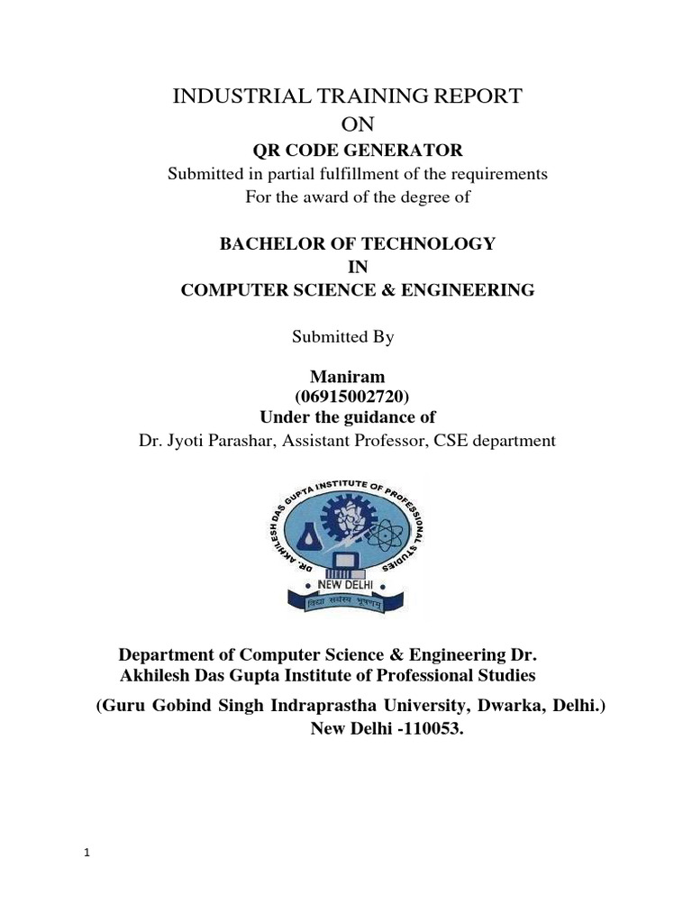 Minor Project Report | PDF | Qr Code | Code