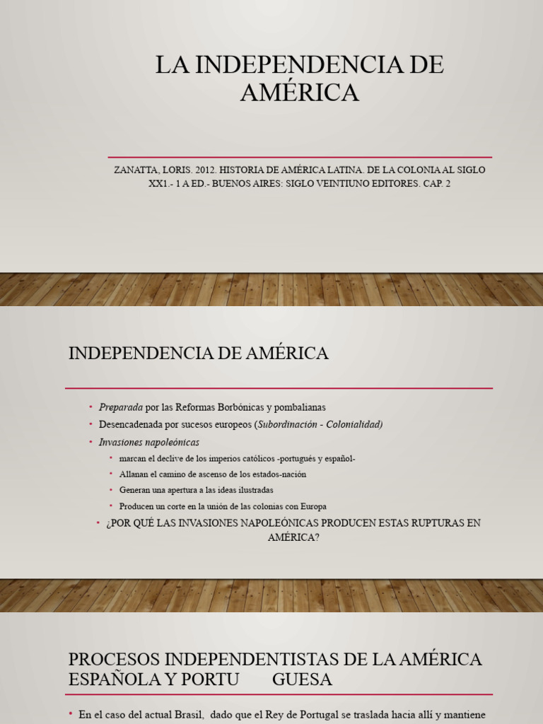 ZANATTA L 2012. CAP. 2 La Independencia de America Latina | PDF ...