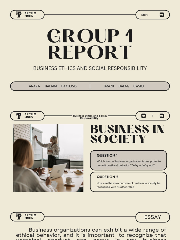 Business Ethics Report | PDF | Business Ethics | Corporate Social ...