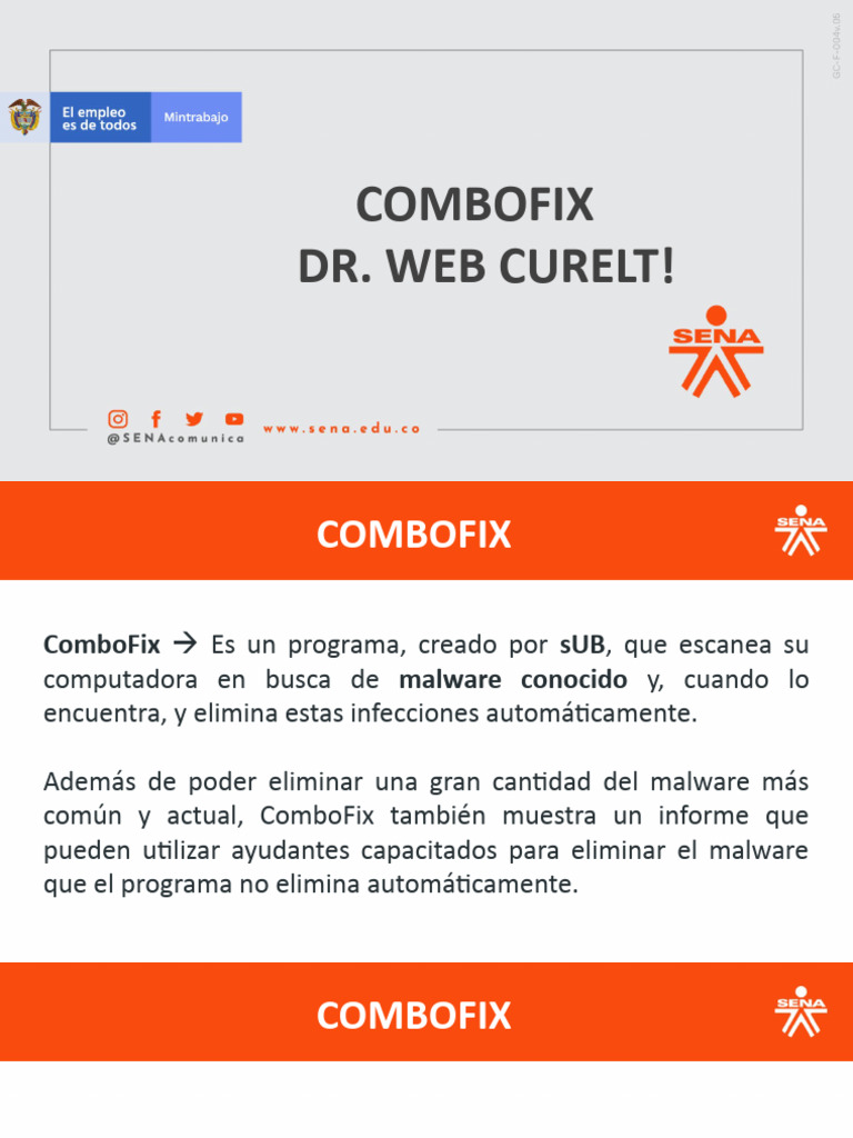 ComboFix y Dr. Web: Soluciones Antimalware | PDF | Software antivirus | Informática