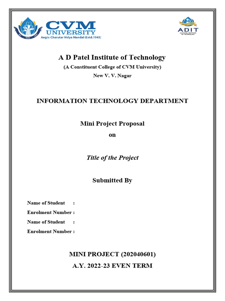 IT - Mini - Project Proposal Guidelines | PDF | Writing | Written ...