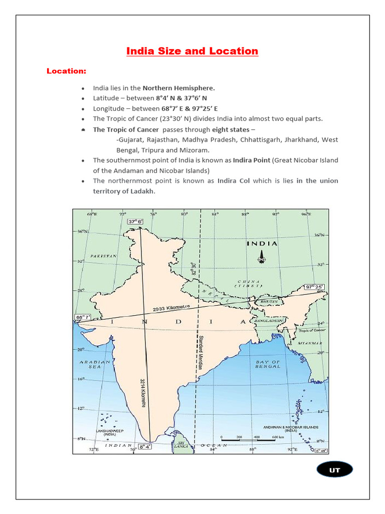 India Size and Location | PDF | Geography | Cartography