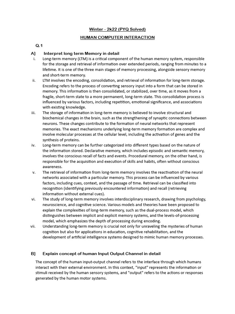 Hci QP 2022 Solved | PDF | World Wide Web | Internet & Web