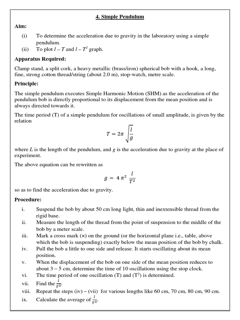 Simple Pendulum | PDF | Pendulum | Mechanical Engineering