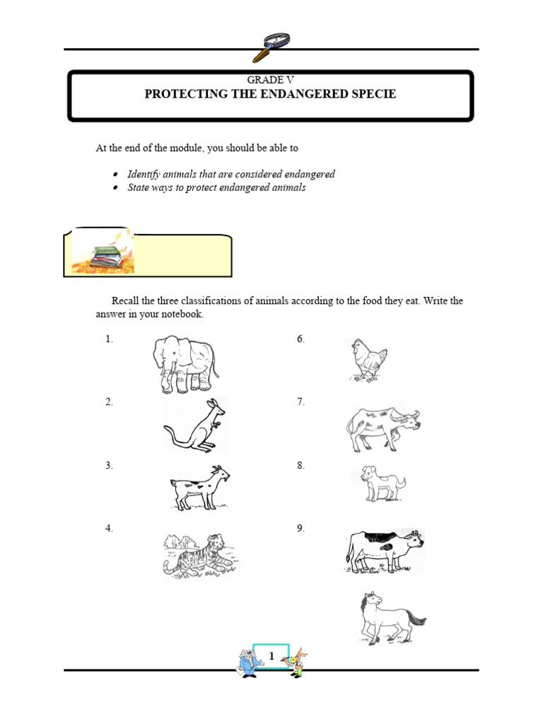 Module 7 - PROTECTING THE ENDANGERED SPECIE | PDF | Organisms