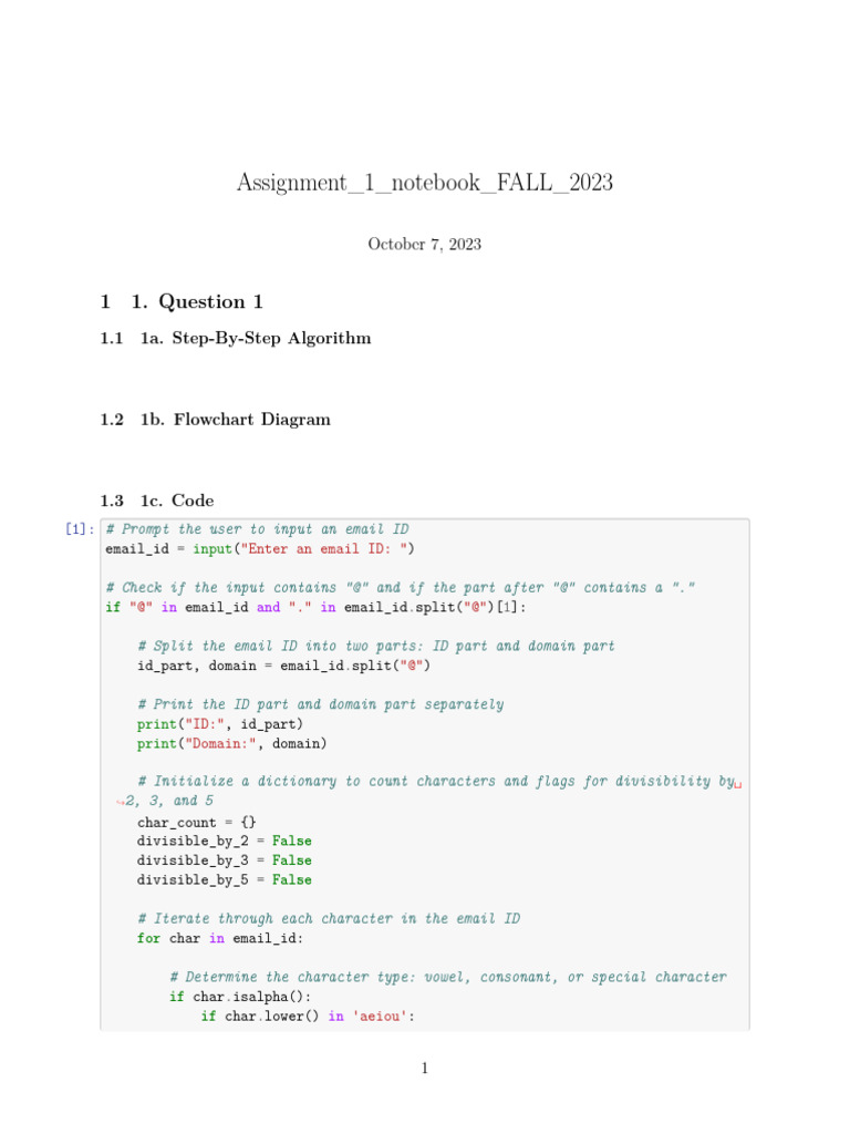 Assignment 1 Notebook FALL 2023 | PDF | Te X | Computer Science