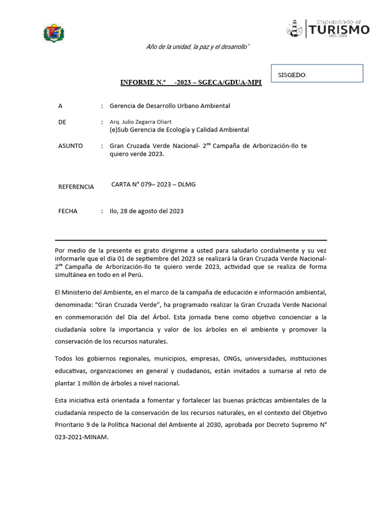 INFORME ARBORIZACION MPI- DANTE MORALES | PDF | Entorno natural