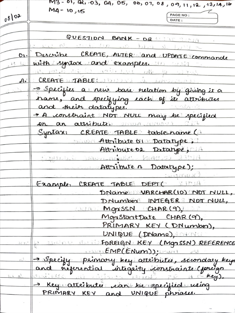 21CS53 DBMS IA02 QBankAnswers | PDF