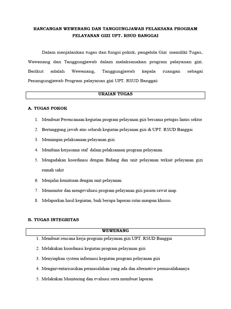 RANCANGAN WEWENANG DAN TANGGUNGJAWAB PELAKSANA PROG. PERBAIKAN GZIdocx ...