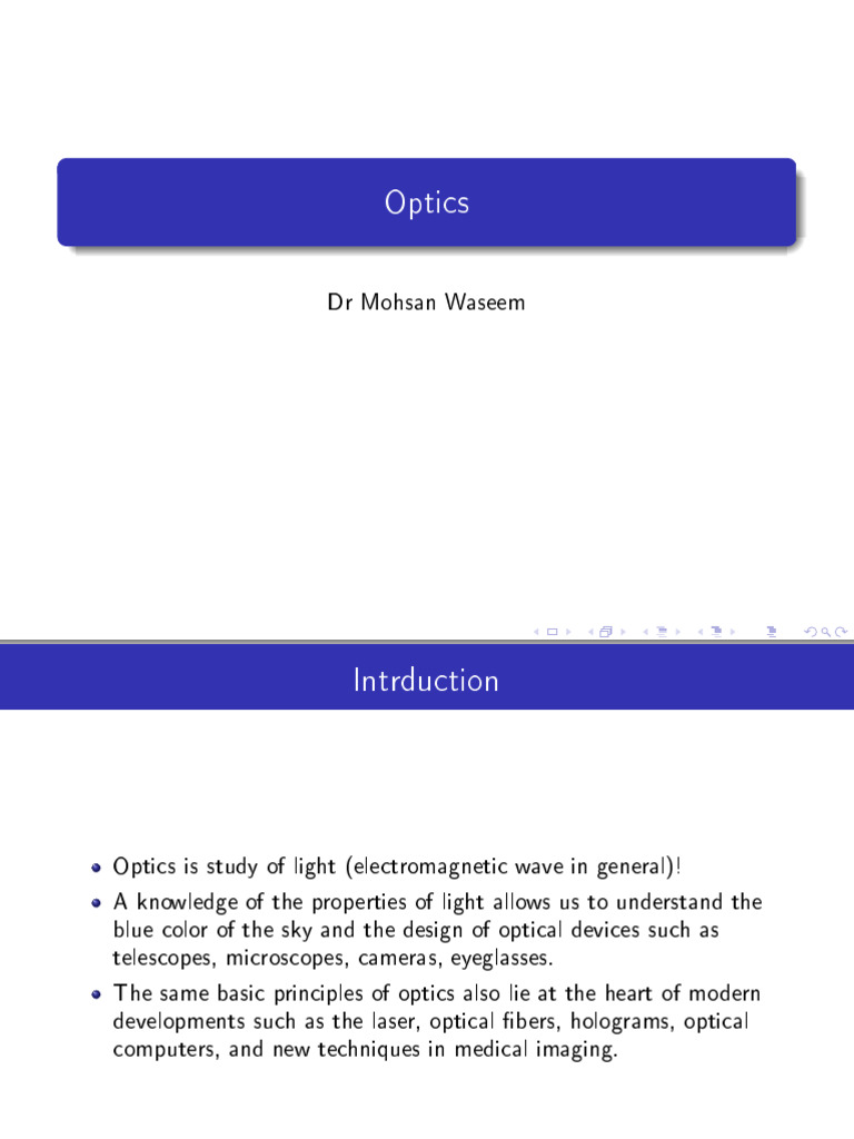 Week11 12 Optics | PDF | Refraction | Light