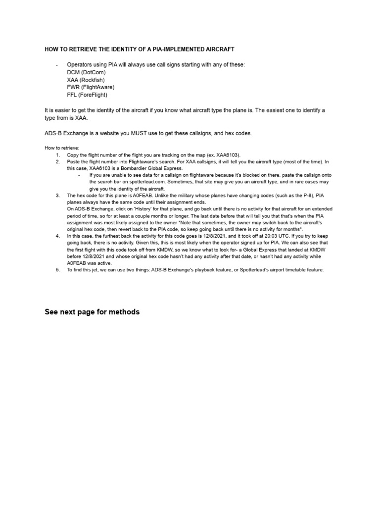Identifying PIA Aircraft by Callsign | PDF | Aviation | Transport