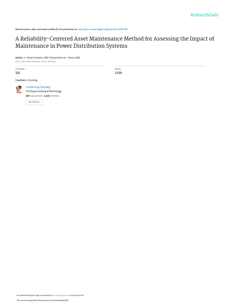 Power Distribution Maintenance Impact | PDF | Reliability Engineering | System