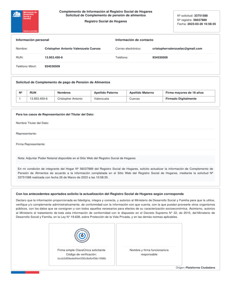 Formulario - 50 - 2023 10 05 112911 | PDF | Pensión alimenticia