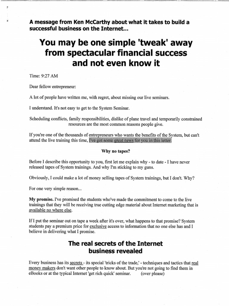 Promo Sales Letter Example | PDF
