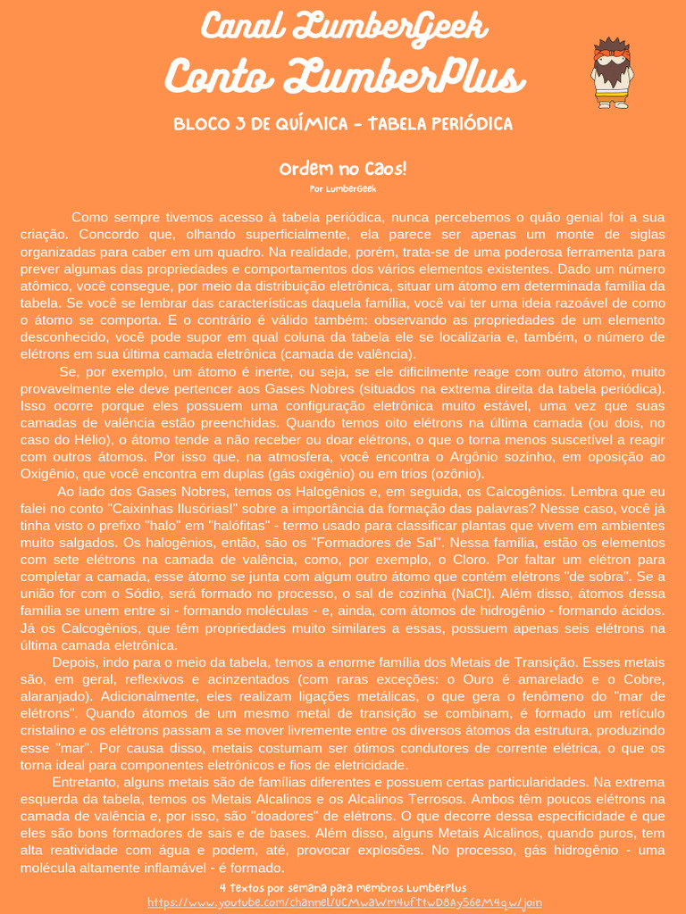 Plus. Quim 3 - Tabela Periódica | PDF | Tabela periódica | Metais