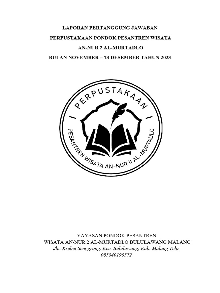 LPJ Proker Perpustakaan Bulan November 2023 | PDF