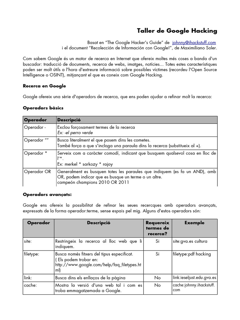 4-Taller de Google Hacking | PDF