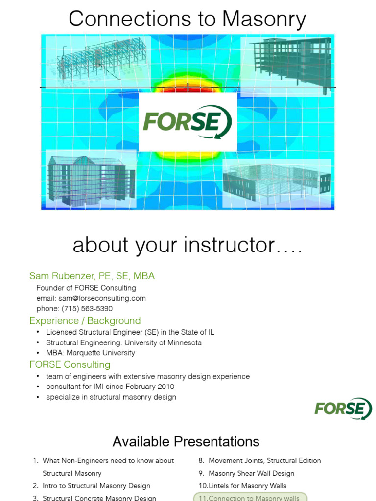 Connections To Masonry - Powerpoint Presentation | PDF | Masonry | Components