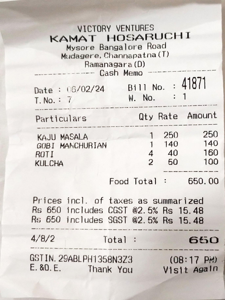 Food Bill | PDF
