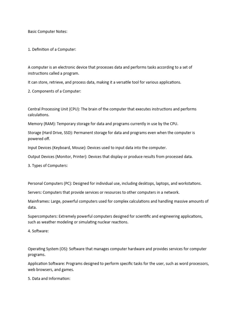 Computer Basic | Download Free PDF | Operating System | Personal Computers