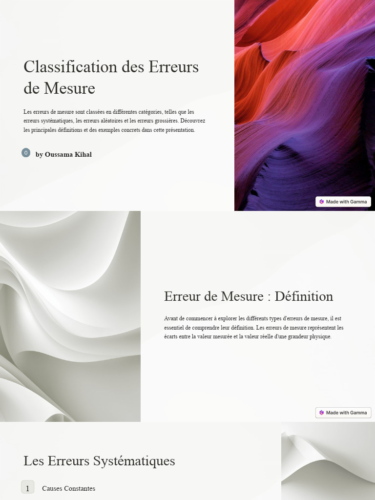 Classification Des Erreurs de Mesure | PDF | Erreur de mesure