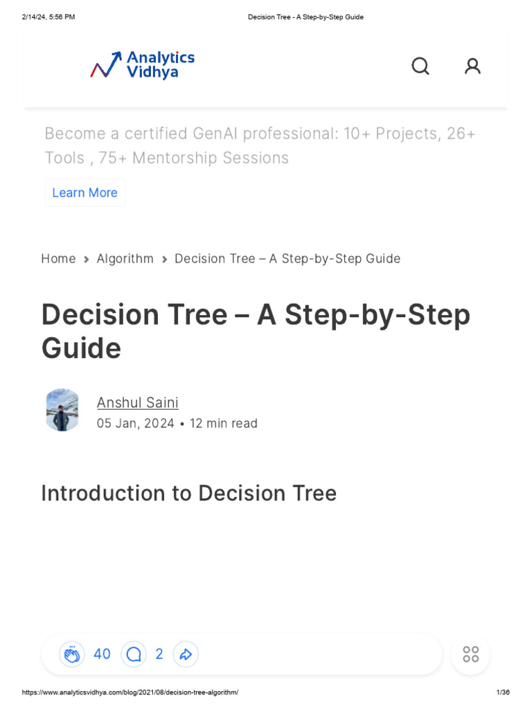 Decision Tree - A Step-by-Step Guide | PDF | Applied Mathematics | Cybernetics