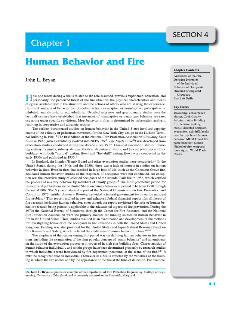 NFPA - Human Behavior and Fire | PDF