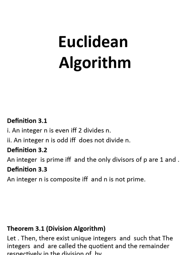 3 Euclidean Algorithm | PDF