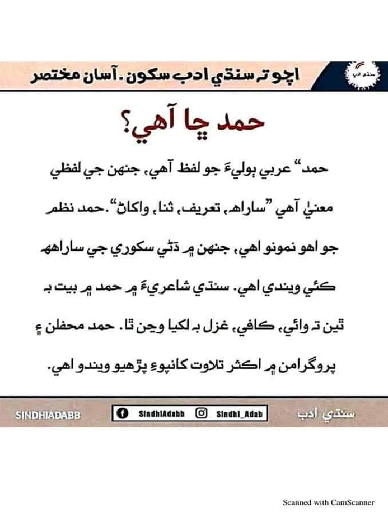 SST Sindhi Notes | PDF