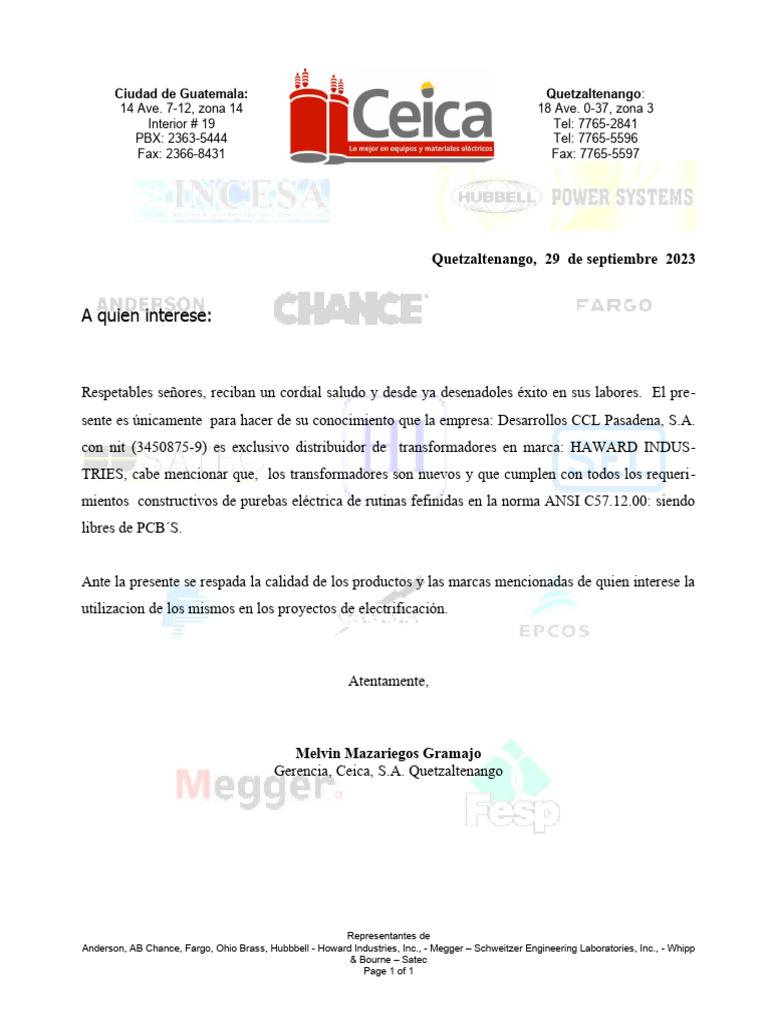 Carta Electromontajes Libre de PCB | PDF